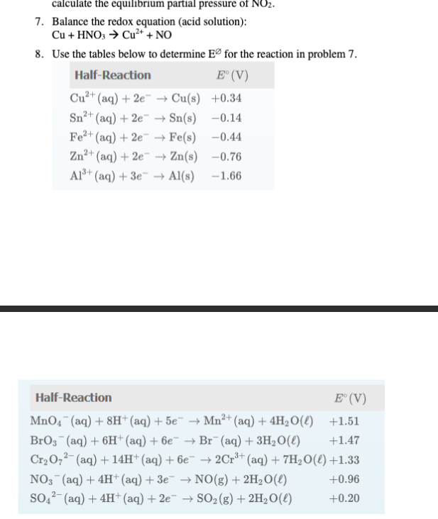 Solved calculate the equilibrium partial pressure of NU2. 7. | Chegg.com