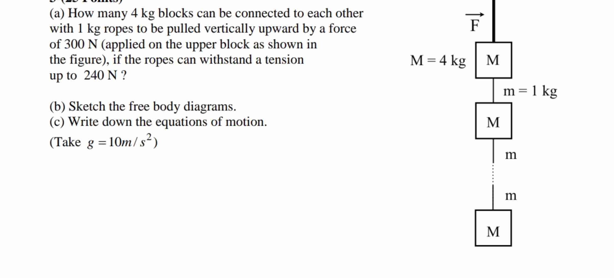 Solved (a) ﻿How many 4 ﻿kg blocks can be connected to each | Chegg.com