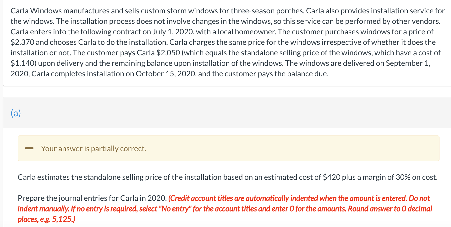 Solved Carla Windows manufactures and sells custom storm | Chegg.com
