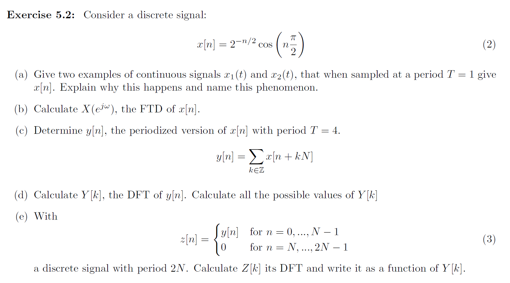 Exercise 5.2: Consider a discrete | Chegg.com