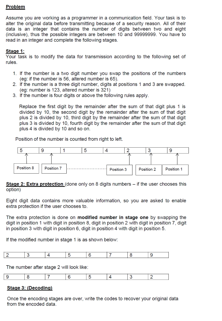 Solved Problem Assume you are working as a programmer in a | Chegg.com
