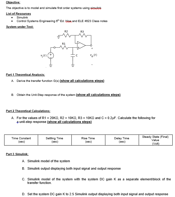 Solved Objective: The objective is to model and simulate | Chegg.com