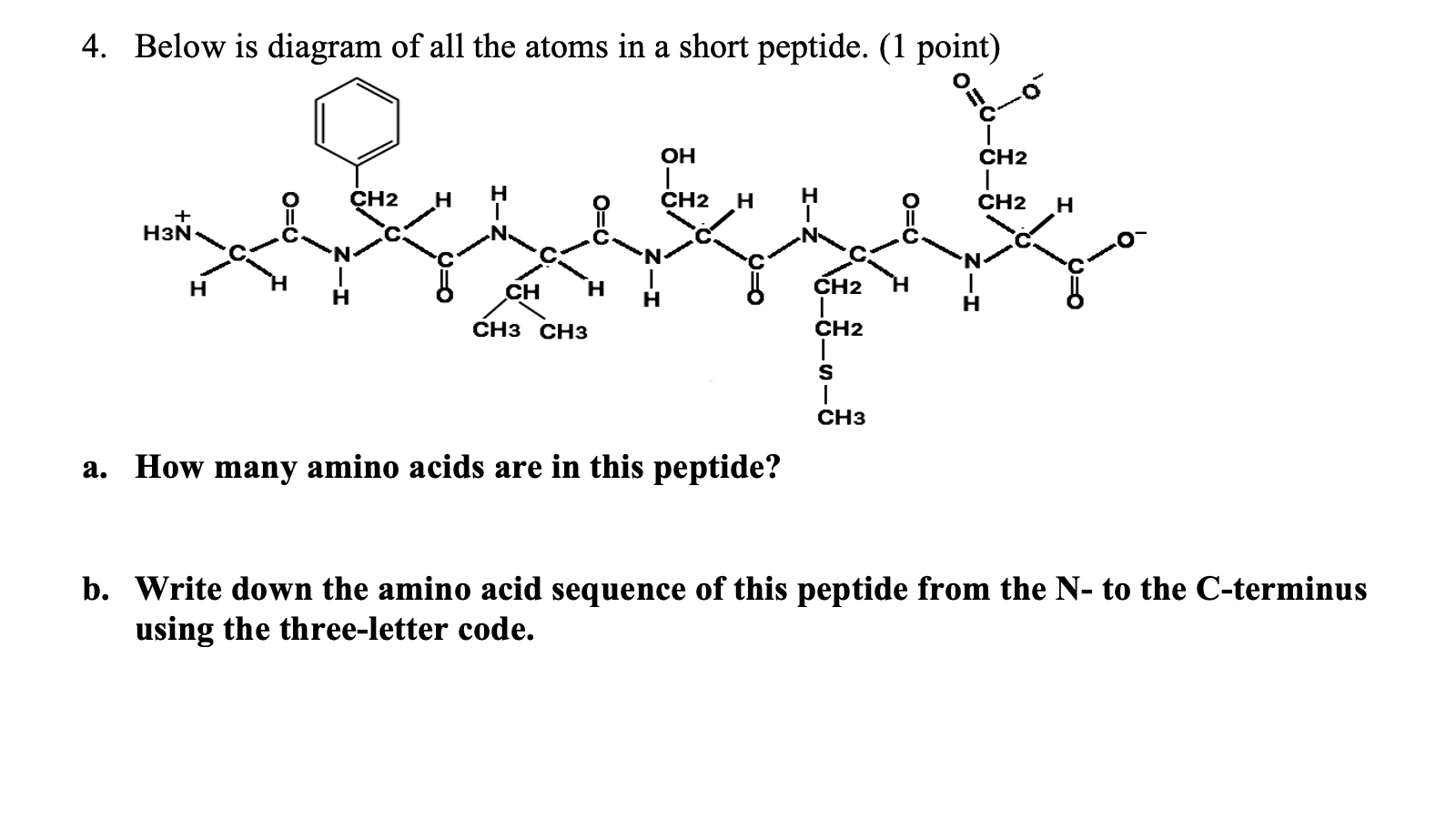 Solved 4. Below is diagram of all the atoms in a short | Chegg.com