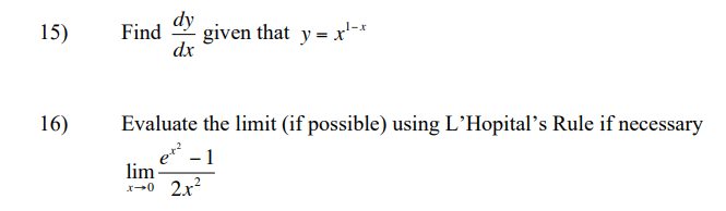 Solved Find dydx ﻿given that y=x1-xEvaluate the limit (if | Chegg.com
