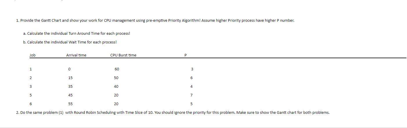 Solved Operating system question: Please provide | Chegg.com
