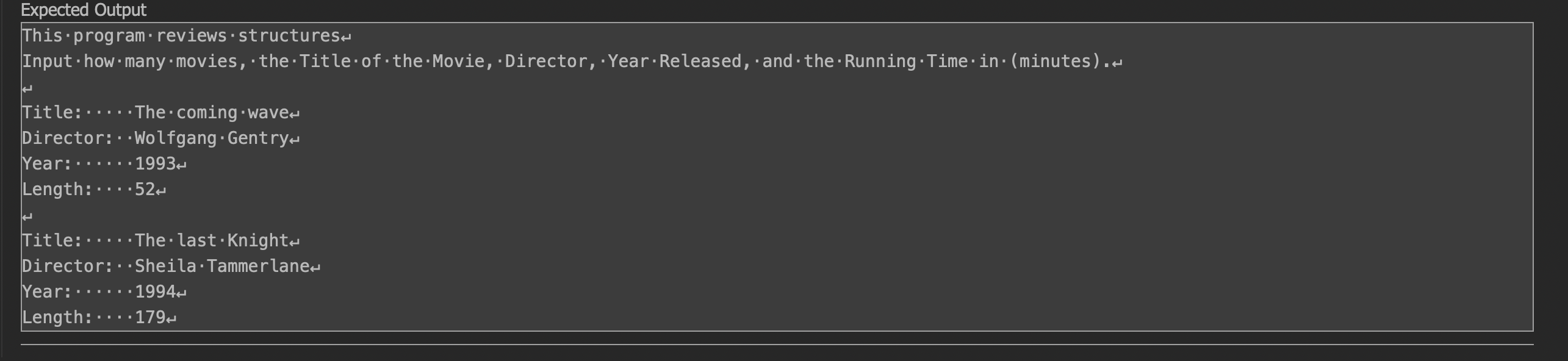 Solved Write a program that uses a structure named MovieData | Chegg.com