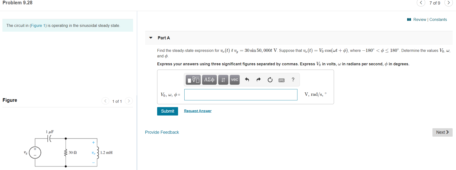Solved Problem 9.28 A Review Constants The | Chegg.com