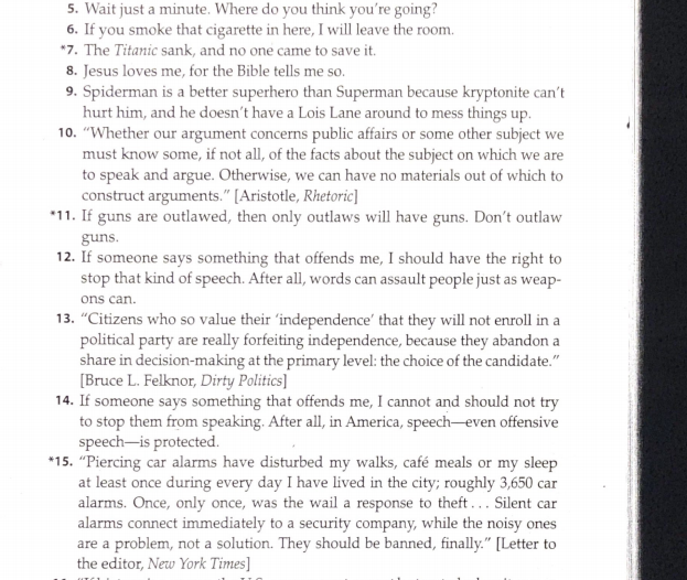 Solved For each of the following passages indicate whether | Chegg.com