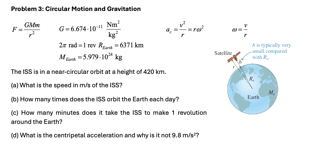 Solved Problem 3: Circular Motion and | Chegg.com