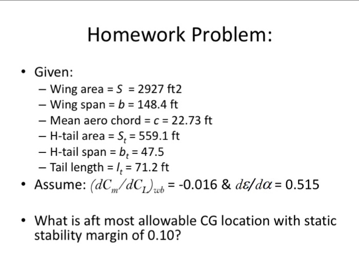 Solved Given: Wing area = S = 2927 ft2 Wing span = b = | Chegg.com