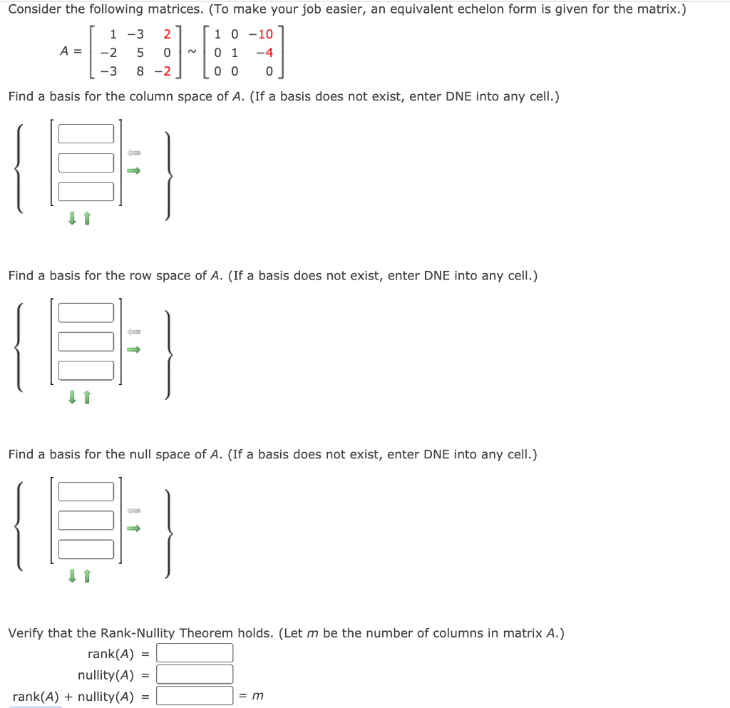 Solved Consider the following matrices. (To make your job | Chegg.com