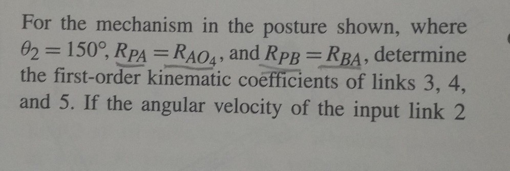 For the mechanism in the posture shown, where 02 = | Chegg.com