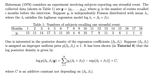 Solved Haberman (1978) considers an experiment involving | Chegg.com