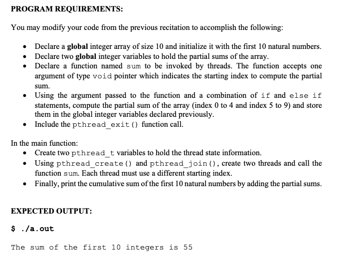 Solved PROGRAM REQUIREMENTS: You may modify your code from | Chegg.com