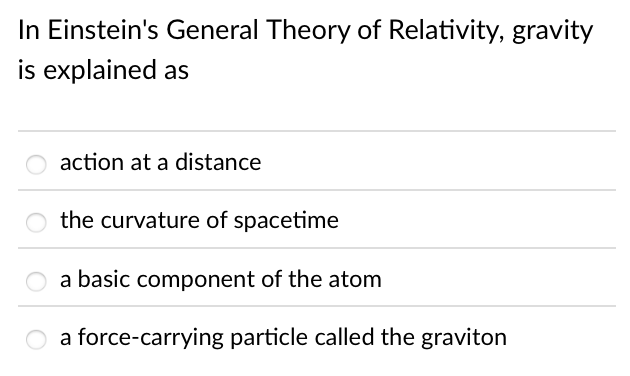 Solved In ﻿Einstein's General Theory of ﻿Relativity, | Chegg.com