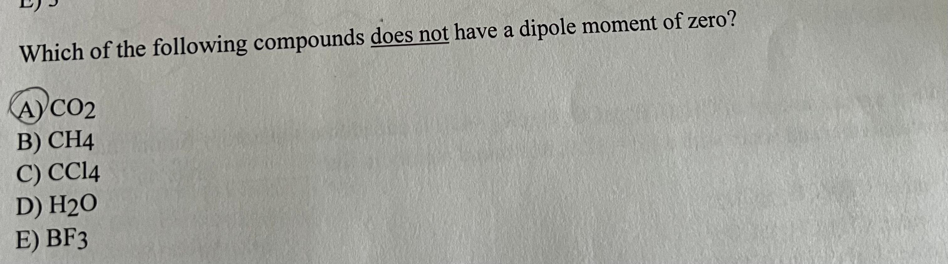 Solved Which of the following compounds does not have a | Chegg.com
