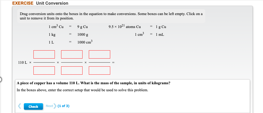 Solved EXERCISE Unit Conversion Drag conversion units onto | Chegg.com