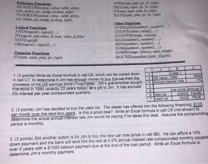 Solved Reference Functions HLOOKUP(lookup value, table | Chegg.com