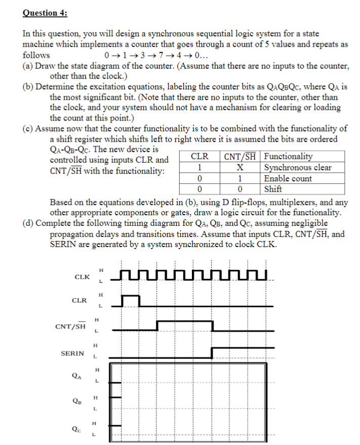 Solved Question 4: In this question, you will design a | Chegg.com