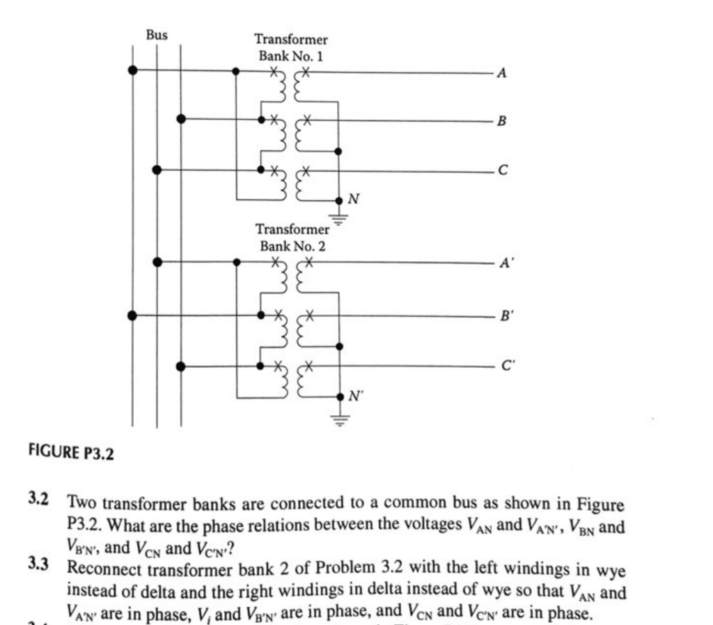 Solved FIGURE P3.2 3.2 Two transformer banks are connected | Chegg.com