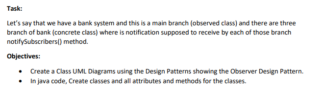 Solved Task: Let's say that we have a bank system and this | Chegg.com