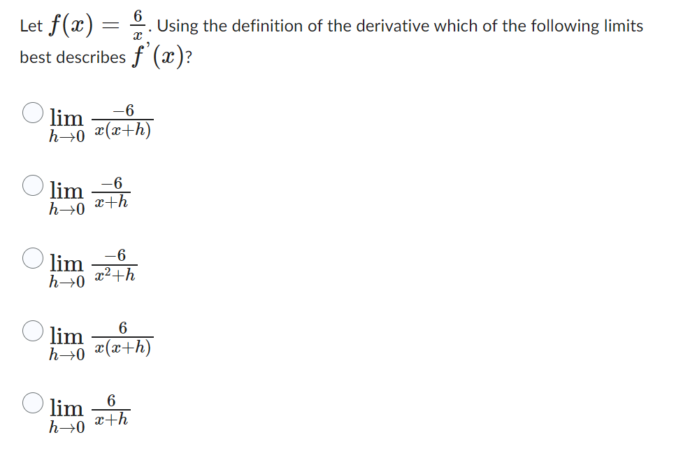 Solved 6 Let f(x) = = x Using the definition of the | Chegg.com