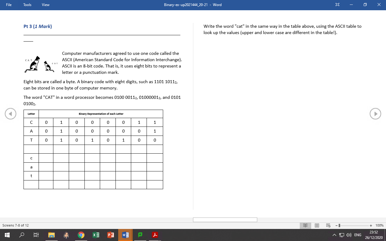 Solved File Tools View Binary-ex-up2021444_20-21 - Word O Pt | Chegg.com
