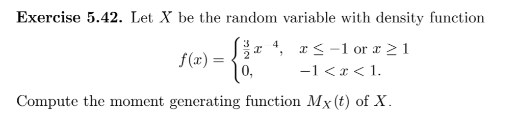 Solved Exercise 5.42. Let X be the random variable with | Chegg.com