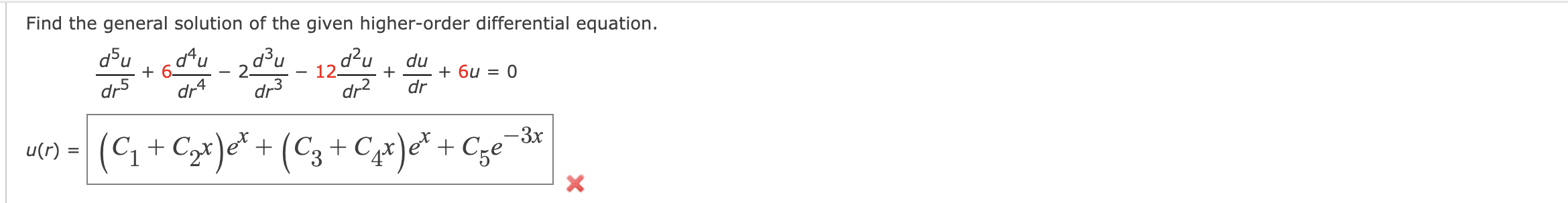 Solved Find the general solution of the given higher-order | Chegg.com