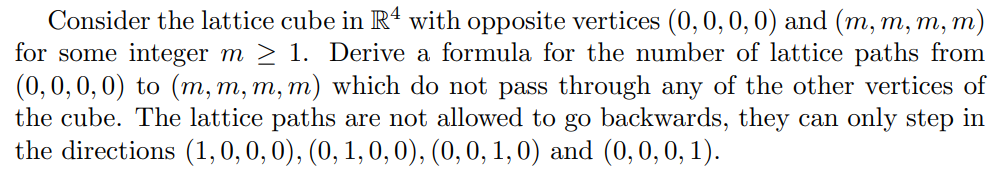 Solved Consider the lattice cube in R4 with opposite | Chegg.com