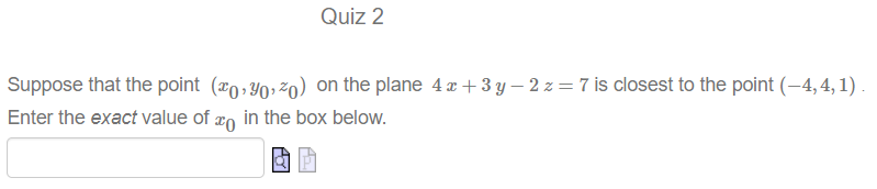 Solved Suppose that the point (x0,y0,z0) on the plane | Chegg.com