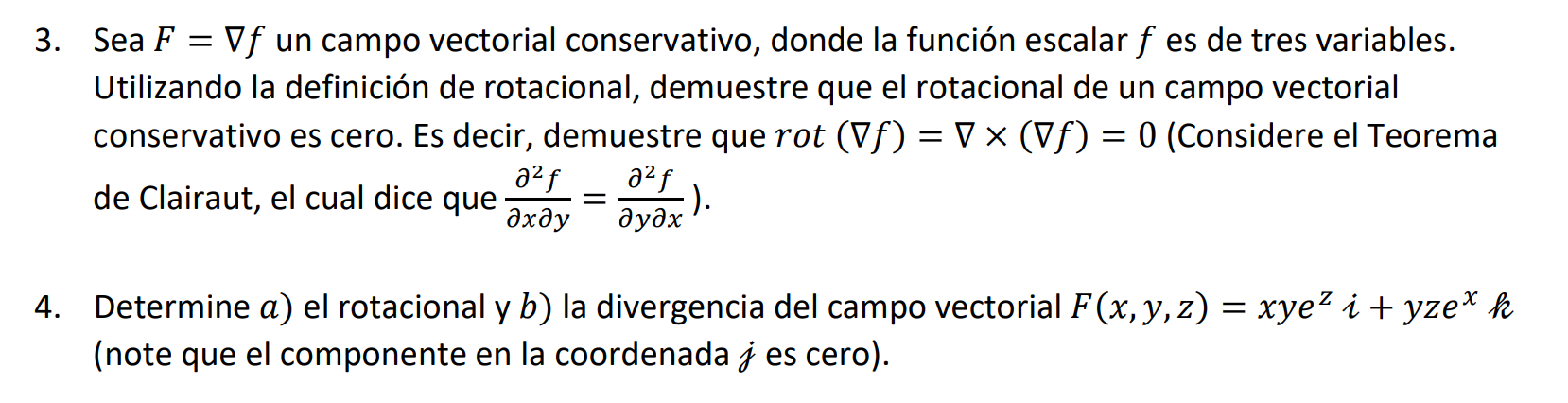 Solved 3. Sea 𝐹 = ∇𝑓 un campo vectorial conservativo, | Chegg.com