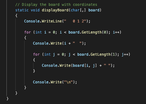 Solved C# Tic-Tac-Toe game, player vs computer with no gui, | Chegg.com