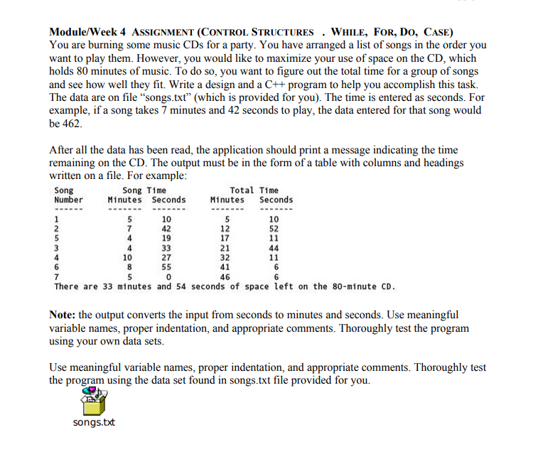 Solved Module/Week 4 ASSIGNMENT (CONTROL STRUCTURES . WHILE, | Chegg.com