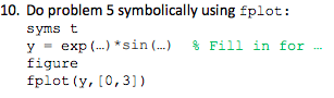 Solved 10. Do problem 5 symbolically using fplot: symst y – | Chegg.com