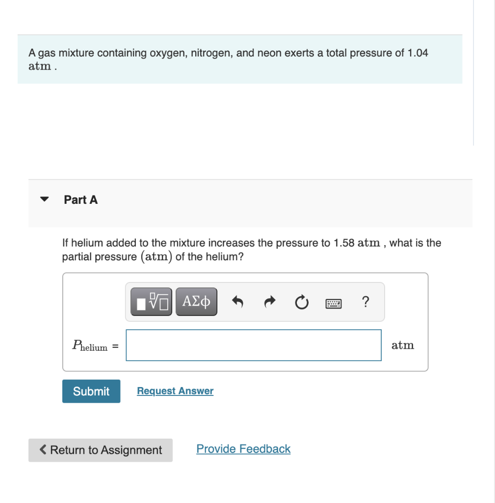 Solved A gas mixture containing oxygen, nitrogen, and neon | Chegg.com