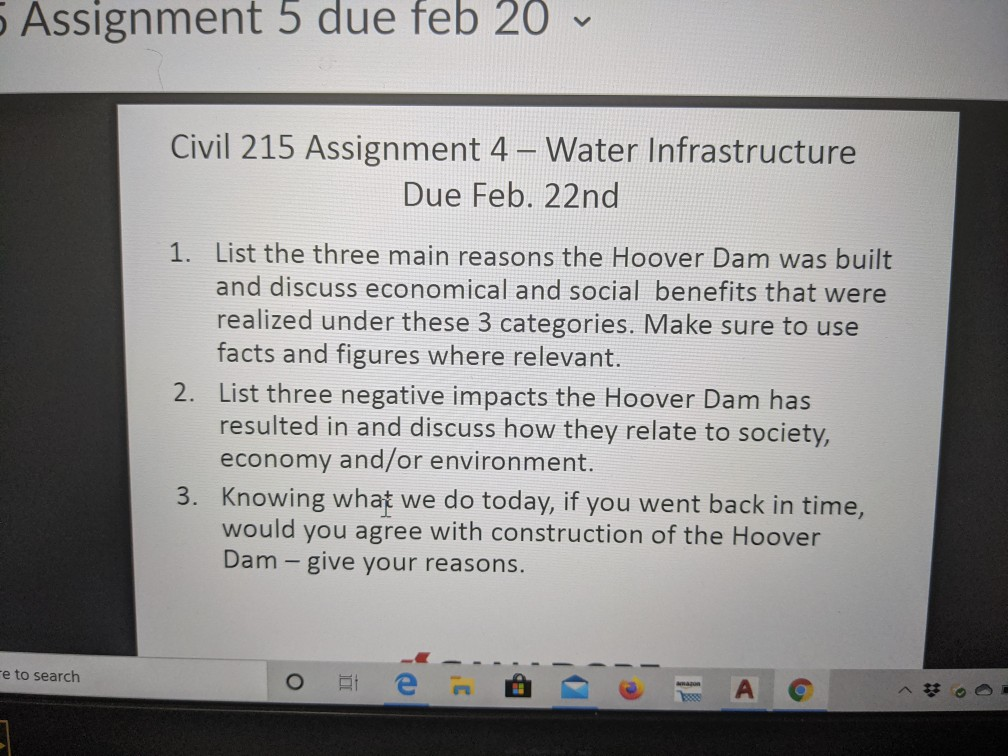 Solved Assignment 5 due feb 20 - Civil 215 Assignment 4 - | Chegg.com