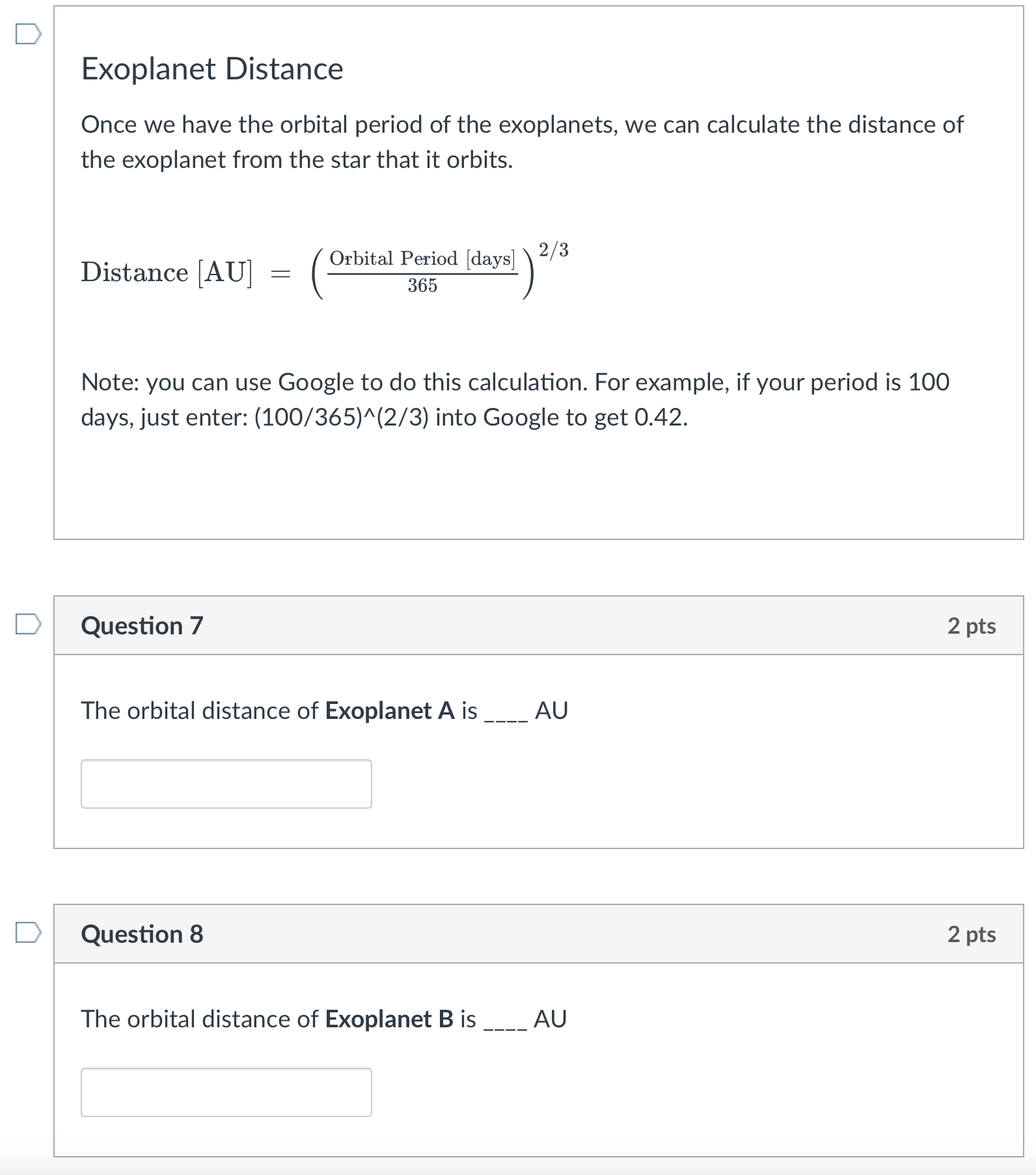 Solved Exoplanet DistanceOnce we have the orbital period of | Chegg.com