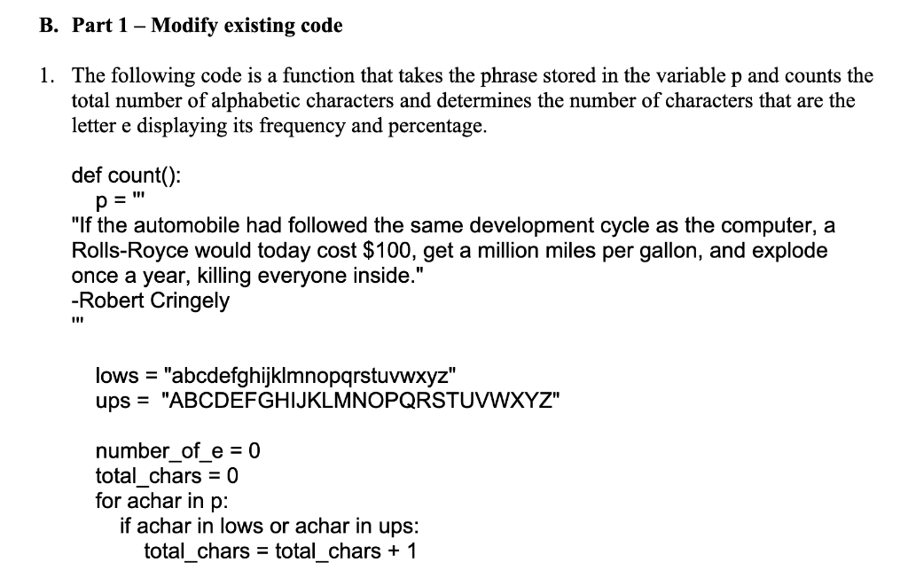 Solved 3 Part 1− Modify Existing Code The Following Code Is 6640