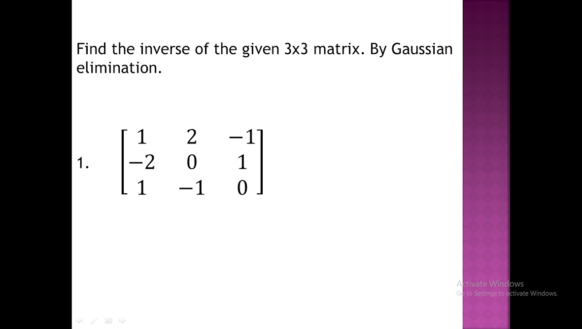 Solved Find the inverse of the given 3x3 matrix. By Gaussian | Chegg.com