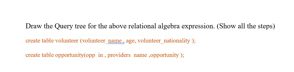 Draw the Query tree for the above relational algebra | Chegg.com