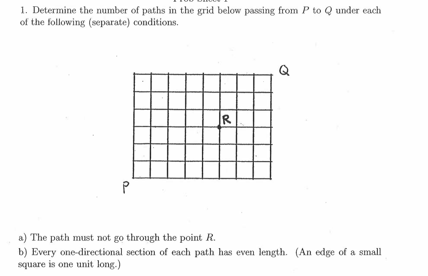 Solved 1. Determine the number of paths in the grid below | Chegg.com