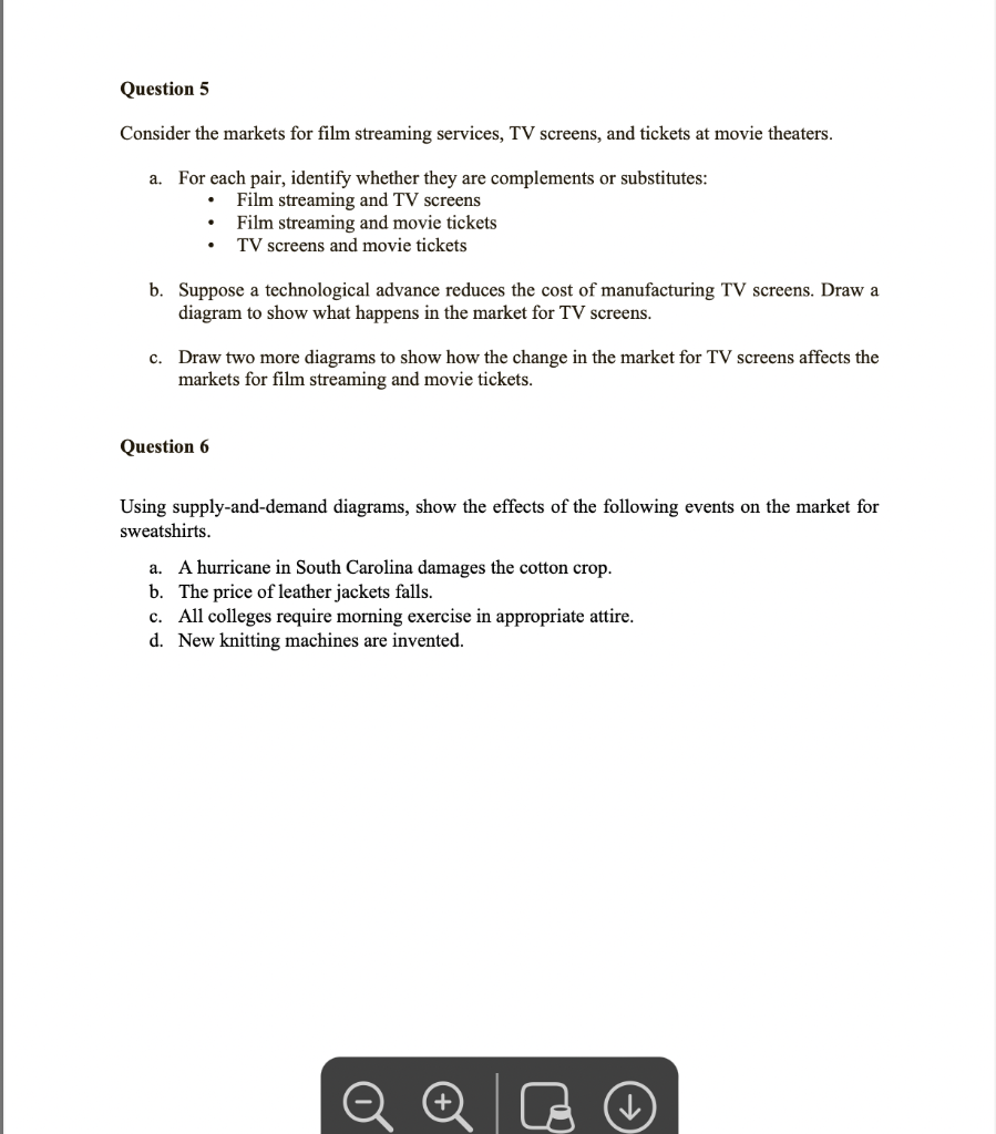 Solved Consider the markets for film streaming services, TV | Chegg.com