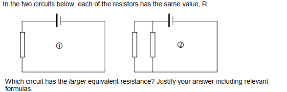 Solved In the two circuits below, each of the resistors has | Chegg.com