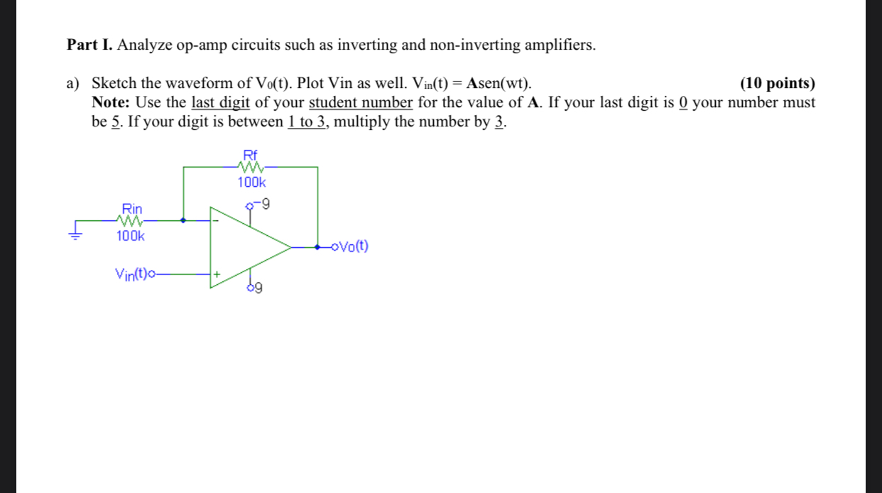 Solved Part I. Analyze op-amp circuits such as inverting and | Chegg.com