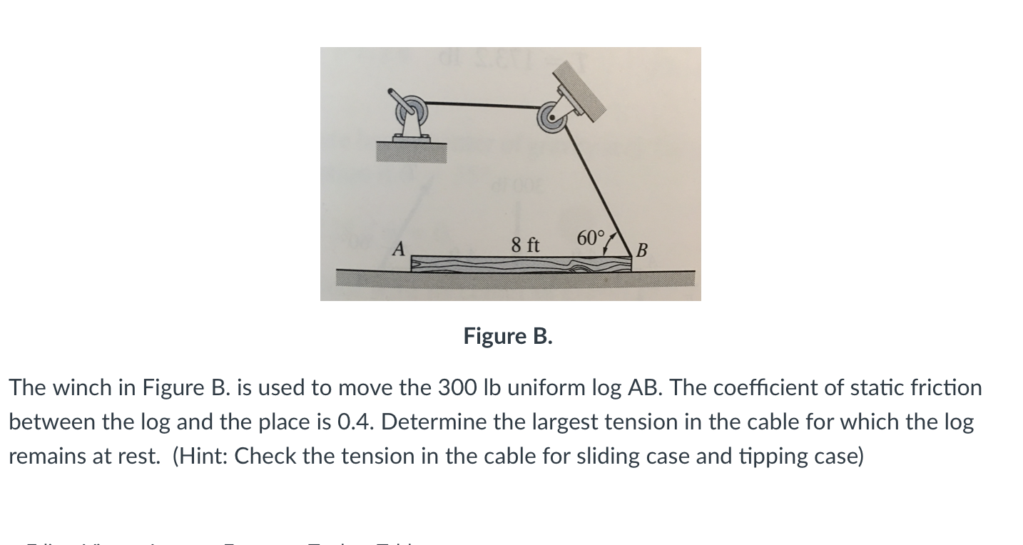 Solved Figure B. The winch in Figure B. is used to move the | Chegg.com