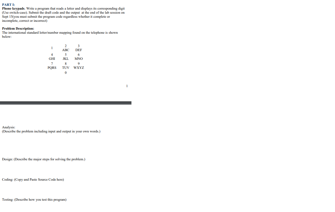 Solved Phone keypads. Write a program that reads a letter | Chegg.com