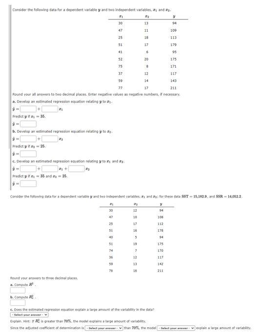 Solved C Develop An Estimated Regression Equation Relating