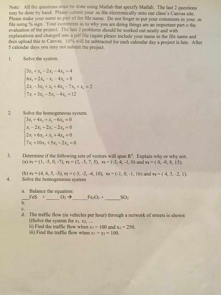 Solved Note: All the questions must be done using Matlab | Chegg.com