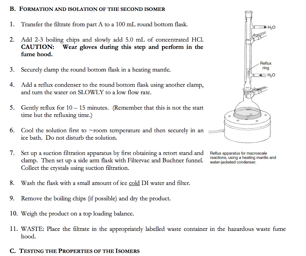 Solved INSTRUCTIONS A. FORMATION AND ISOLATION OF THE FIRST | Chegg.com